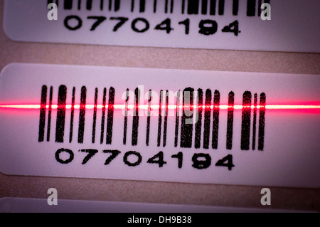 a barcode is scanned with a barcode scanner Stock Photo - Alamy