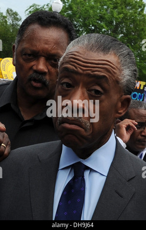 L-R) Rev Jesse Jackson and Rev Al Sharpton march with Trayvon Martin ...
