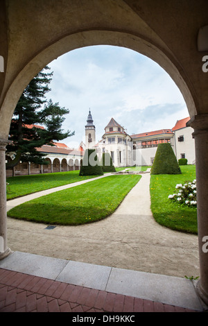 Telc castle in the historic old town of Telc, Unesco World Heritage ...