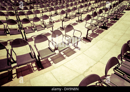 Rows of chairs at outdoors concert hall Stock Photo - Alamy