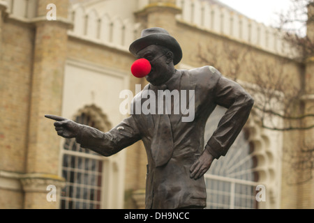 Statue of comedian and writer Max Miller with a red nose on for Red ...