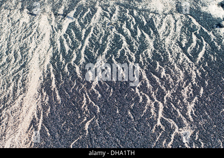 Sea coal pattern on the beach at Blyth, Northumberland, England, UK ...