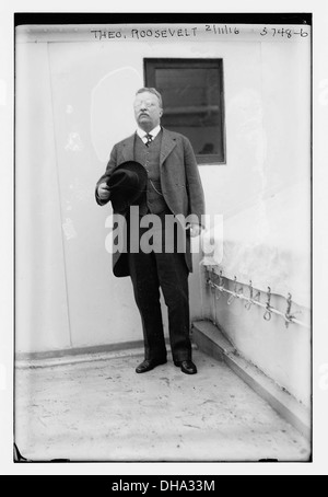 This image from the 1910s shows President Theodore Roosevelt ...