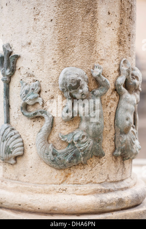 Abstract water fountain close up view with concrete structure Stock ...