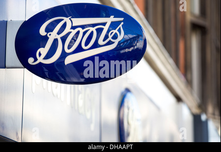 04/11/2013 Boots, shop sign. London, UK Stock Photo - Alamy
