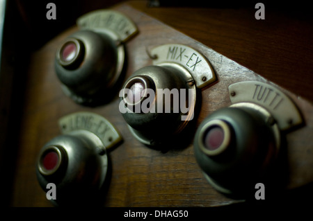 Classic organ. Keys and pedal to changing tone or instrument Stock ...