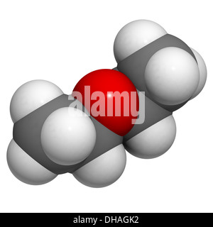 Diethylether (ether, ethoxyethane, Et2O) molecule, chemical structure ...