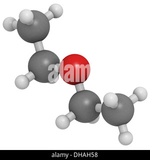 Diethylether (ether, ethoxyethane, Et2O) molecule, chemical structure ...