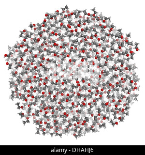 Ethanol (EtOH, ethyl alcohol) molecules, liquid sphere model. Main ...
