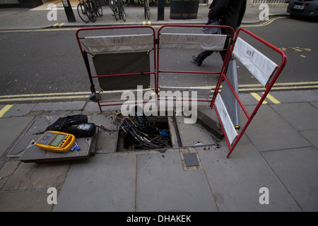 British Telecom manhole ; London ; U.K. United Kingdom England Stock ...