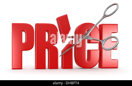 Price and Scissors (clipping path included Stock Photo - Alamy