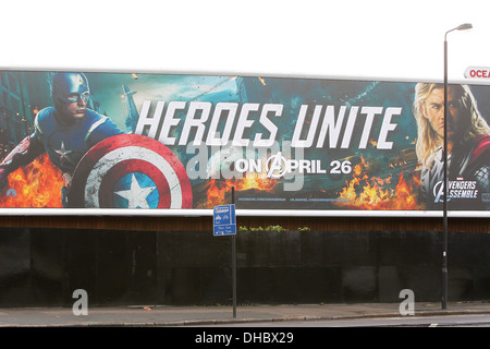 Billboard advertising the new film 'Avengers Assemble' in south london ...