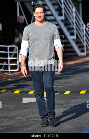 Bren Fraser leaves Fred Segal in West Hollywood Los Angeles, California ...