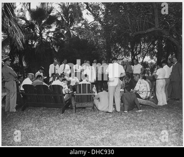 President Harry S. Truman is photographed outside the renovated White ...