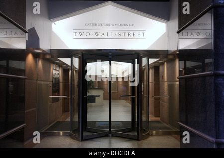 Carter Ledyard & Milburn LLP office is pictured at two Wall Street in ...