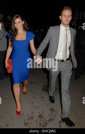 Imogen Thomas and Adam Horsley leaving The Prince of Wales Theatre ...