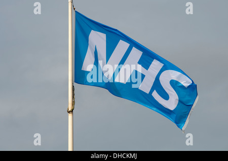 Flag of the National Health Service (NHS) flying outside a UK Stock ...