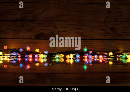 Christmas garland on dark background Stock Photo - Alamy
