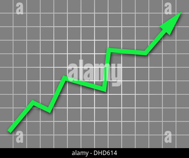 Arrow graph going up Stock Photo - Alamy
