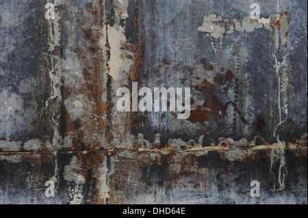 sheet steel with rust joints and patches forming an abstract image of ...