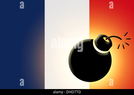 France Burning Fire Flag War Conflict Night 3D Stock Photo: 73705814 ...