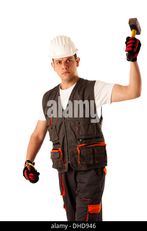 male construction worker outraged Stock Photo - Alamy