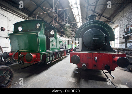Steam engines at the engine shed at Tanfield Railway near Gateshead in ...