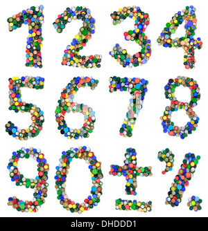 Recycled Plastic Bottle Caps on white Stock Photo - Alamy