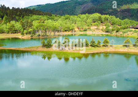 Scenic view of Shudu Lake of Pudacuo National Park at Shangri-la ...