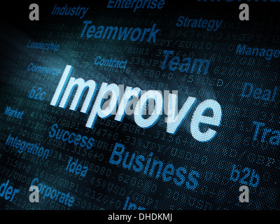 Pixeled word Improve on digital screen Stock Photo - Alamy