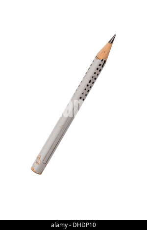 Short graphite pencil with eraser isolated on white. School stationery ...