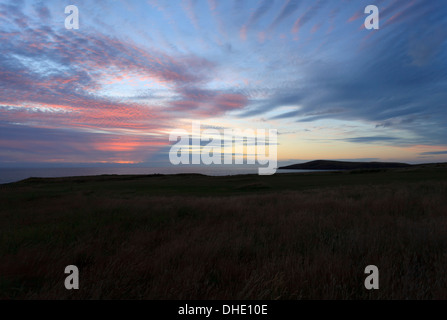 Sunset seen from Gwbert, West Wales Stock Photo - Alamy