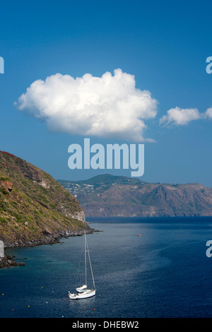 Aeolian Islands with a cloudy sky, Sicily, Italy Stock Photo - Alamy