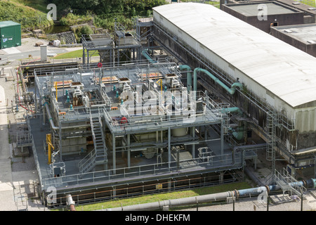 Wayoh water treatment works at the foot of the dam of Wayoh reservoir ...
