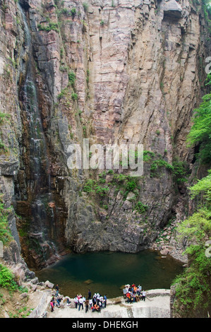 A waterfall at Wan Xian mountain recreation area Huixian city Henan ...