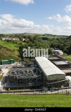 Wayoh water treatment works at the foot of the dam of Wayoh reservoir ...