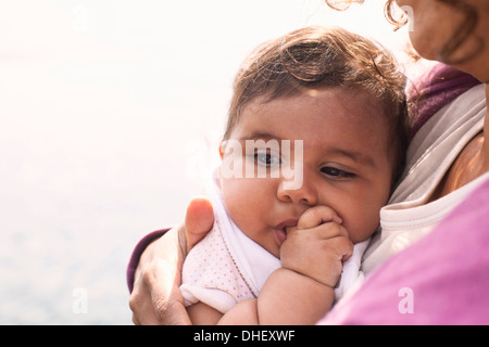 Young South Indian mother and baby. Andhra Pradesh, India Stock Photo ...