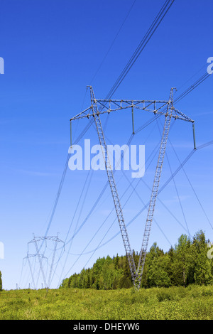 High-voltage line of electricity transmissions Stock Photo - Alamy