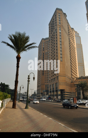The luxury Fairmont Nile City Hotel (l) and Arkadia Mall (r) on the ...