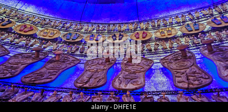 Decoration inside a pandal, temporary structure, Durga Worship Festival ...