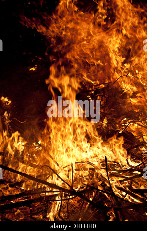 Big orange fire in bonfire Stock Photo - Alamy