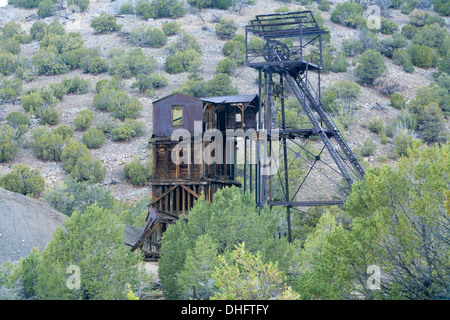 Mining equipment, Kelly Mine (zinc), Kelly ghost town, near Magdalena ...