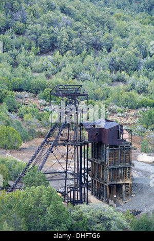 Mining equipment, Kelly Mine (zinc), Kelly ghost town, near Magdalena ...