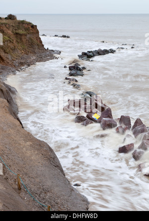 High Tide at Happisburgh in Norfolk England Stock Photo - Alamy
