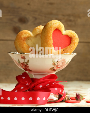 muffins in the shape of a heart - sweet gift for Valentine's Day Stock ...