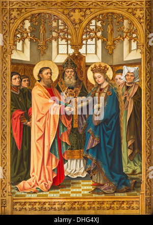 Our Lady cathedral, Antwerp, Belgium. St Joseph altarpiece Stock Photo ...