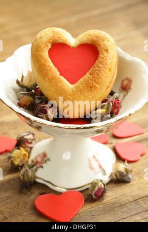 muffins in the shape of a heart - sweet gift for Valentine's Day Stock ...