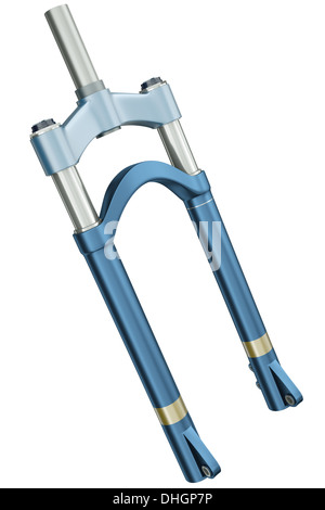 Sports mountain bicycle on white. Angle from up. 3D illustration Stock ...