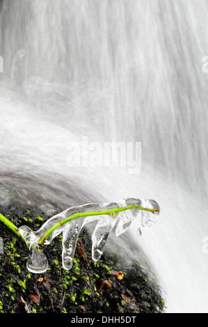 Icicles on a waterfall Stock Photo - Alamy
