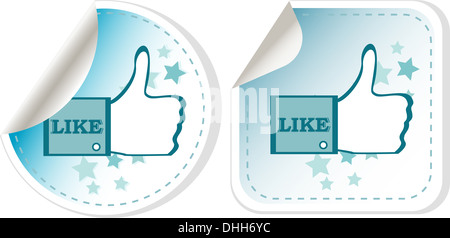 Thumb up hand stickers set Stock Photo - Alamy